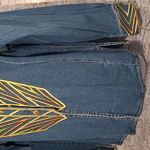 Bob Mackie | Jackets & Coats | Bob Mackie Denim Wearable Art Jacket ...